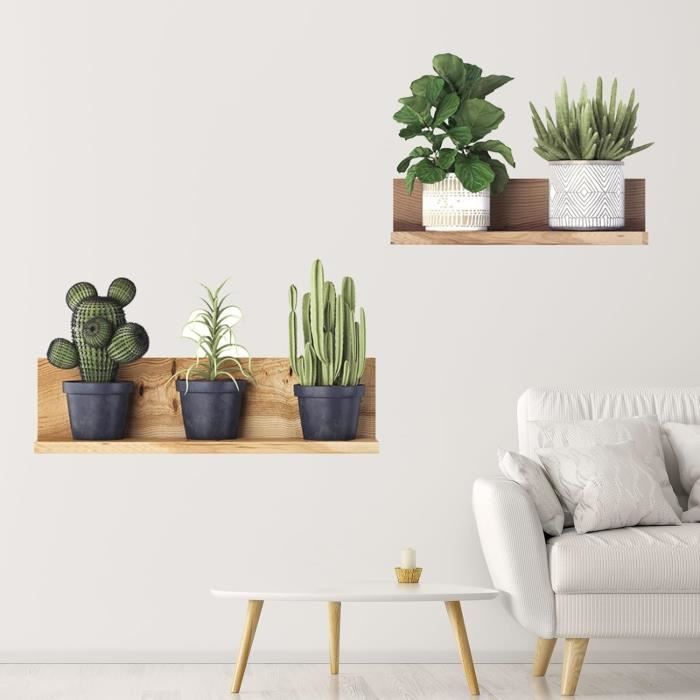 3D Sticker Mural Plantes 30X90Cm Décoration Murale Sticker Plante Auto ...