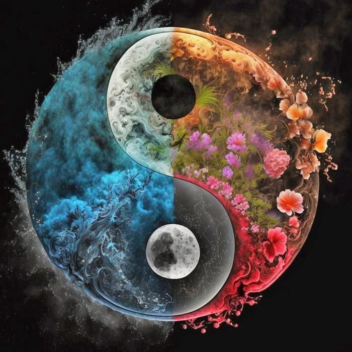 Broderie Diamant Yin Yang Kit Complet Bricolage Diamond Painting Yin ...