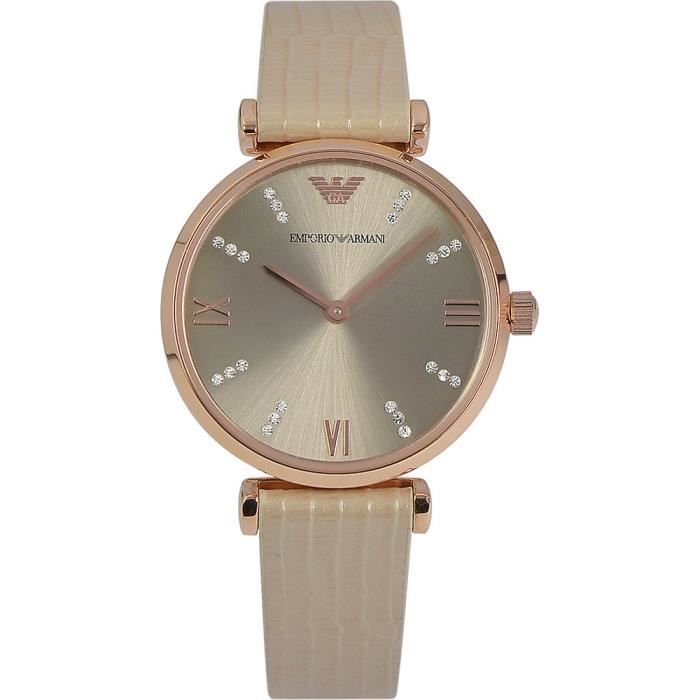 Montre femme ARMANI GIANNI T BAR AR1681 Quartz Cuir imitation lezard Ronde