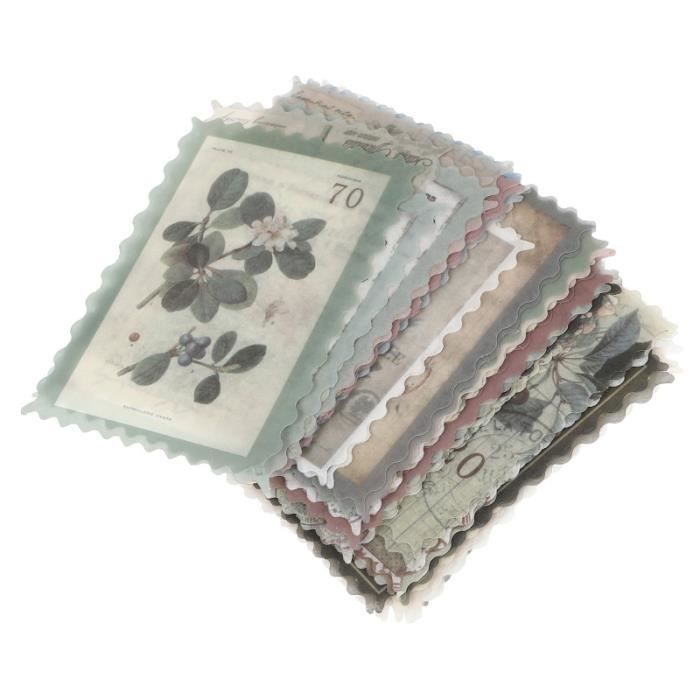 120 feuilles autocollants vintage Stickers de tampon postal Vintage ...