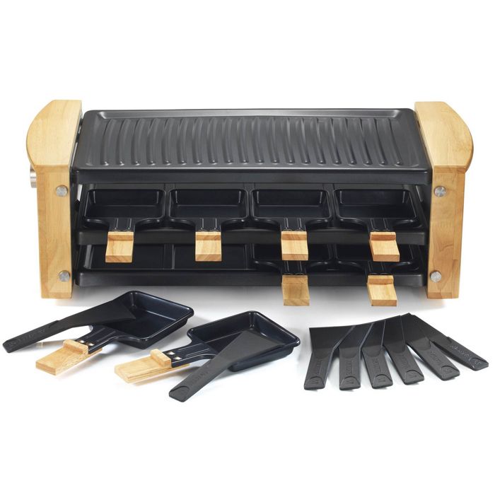 Raclette/grill - KITCHEN CHEF - 8 Personnes - 1200W - Finition Bois ...