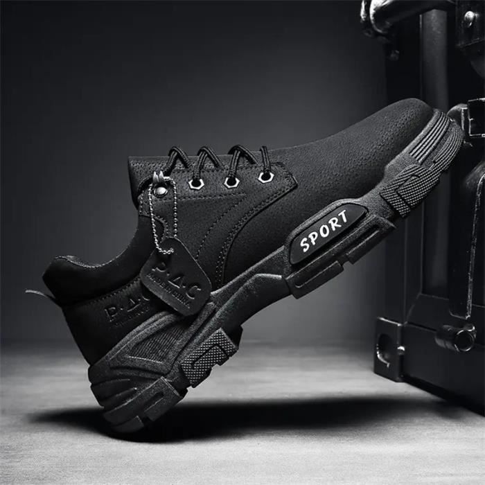 HB™ BASKET Homme - Classique En Cuir Mode simple - noir Noir ...