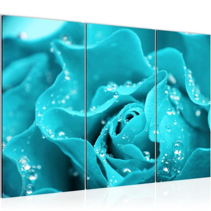 Runa art Tableau Décoration Murale Fleurs Roses 120x80 cm - 3 Panneaux ...