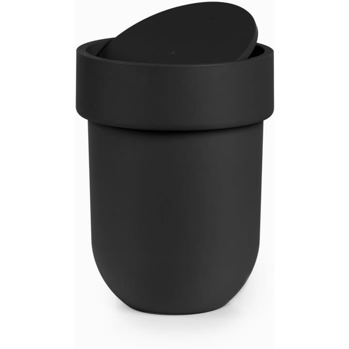 Touch Poubelle De Salle De Bain. Couvercle Rotatif. Coloris Noir. 5.9L ...
