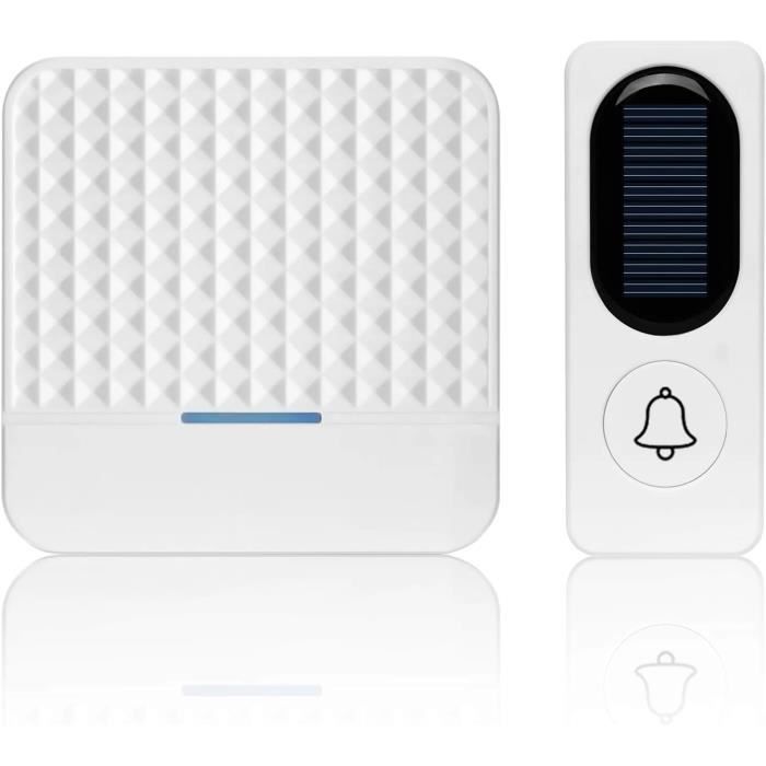 Kit de sonnette sans fil, charge solaire avec sonnette légère carillons ...