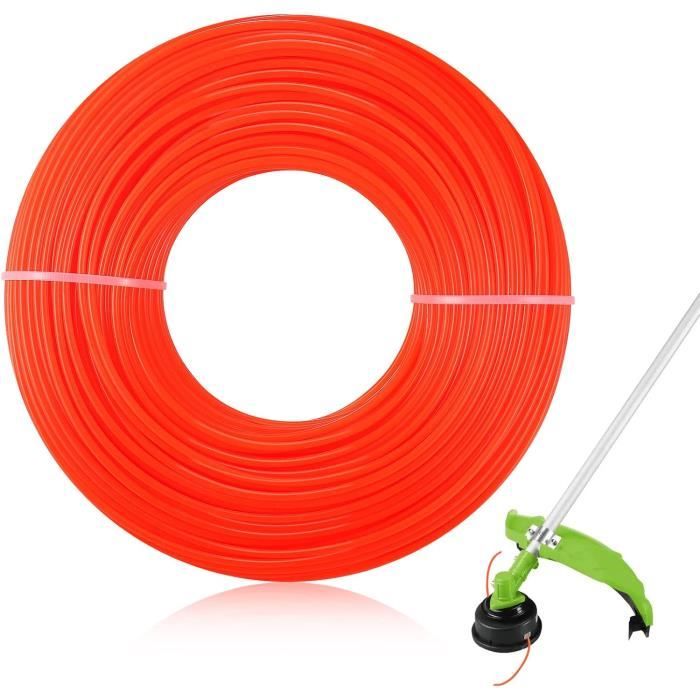 Zocipro Fil Coupe Bordure 2,4 mm x 100 m, Bobine de Fil Rond en Nylon pour Coupe-Bordure ...