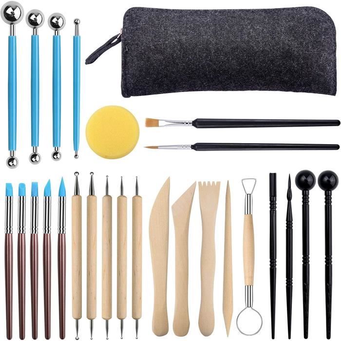 Outils de Sculpture,27PCS Outil de Poterie Outils de Modelage Argile ...