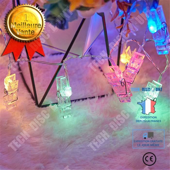 Guirlande lumineuse LED - TD® - Photo Clips étoiles - 20 lumières - 3 m ...