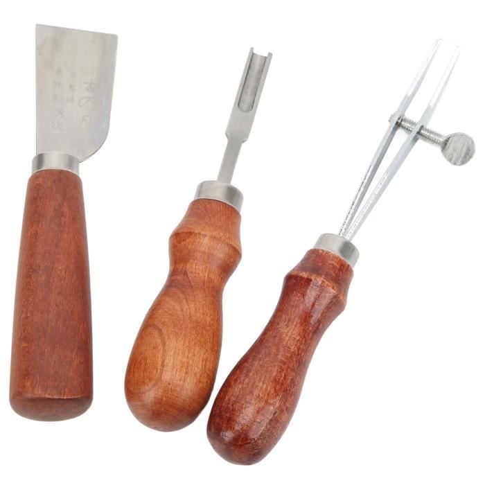 CHE Kit d'outils à main en cuir bricolage faisant poignée incurvée ...