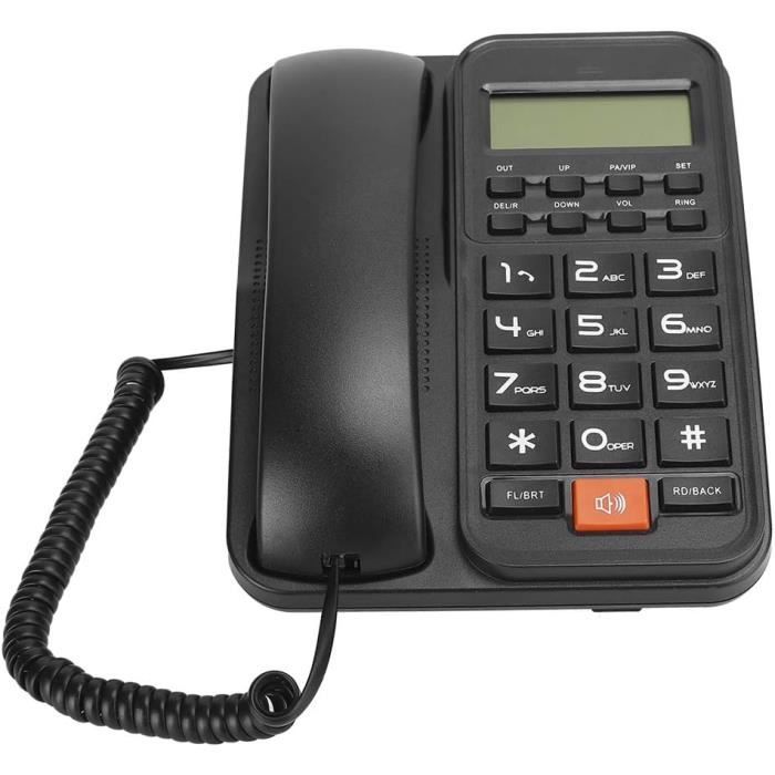 Téléphone Fixe Filaire Résidentiel Kx-T2024Cid, Téléphone Fixe Noir De Bureau Et Mural ...