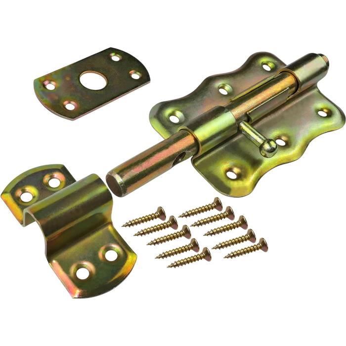 C58761 - Targette À Pêne Rond - Verrou De Porte 100X67 Mm- Clé Loquet ...