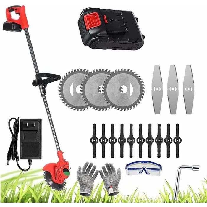21V Coupe Bordure Sans Fil Avec Batterie, Coupe-Bordure Portable, Tête Réglable ...