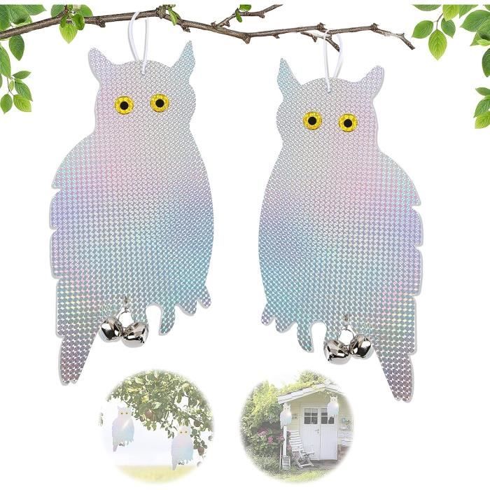 Hibou Réfléchissant,Répulsif Oiseaux Chouette, 2 Pièces Hibou Anti ...
