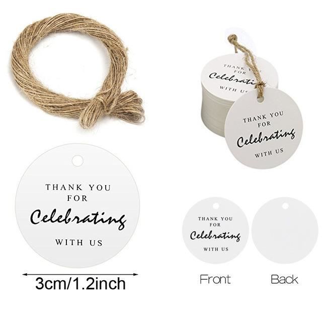 ETIQUETTE CADEAU,round white--Étiquettes de remerciement avec nous ...