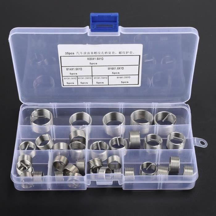 TMISHION Insert de filetage Kit d'insertion de réparation de filetage de bouchon de vidange de ...
