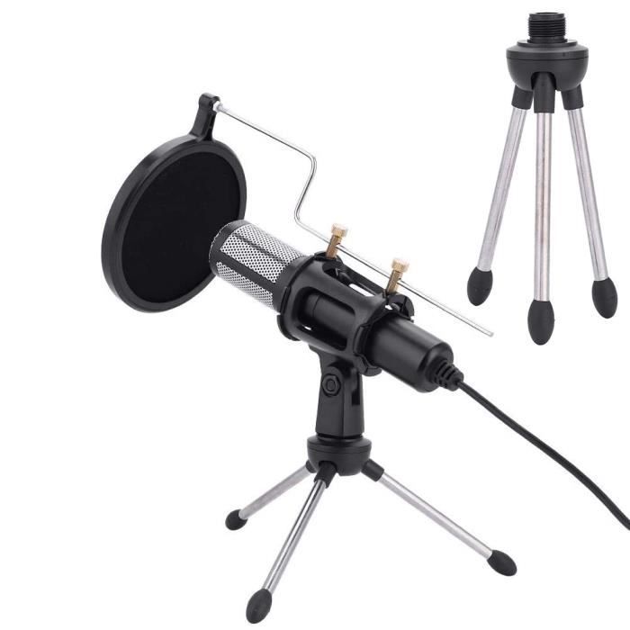 Microphone à Condensateur Carte Son, Micro Studio Streaming ...