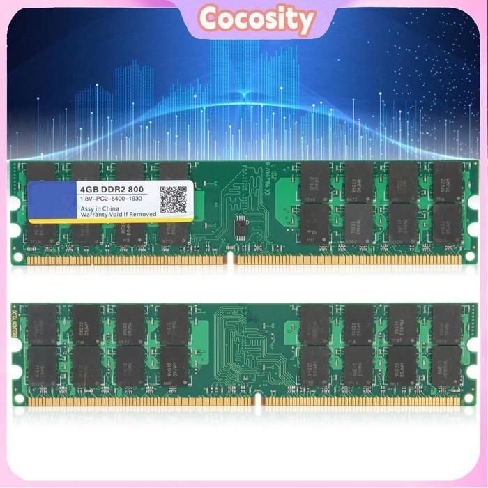Module de mémoire DDR2 4 go 800Mhz PC2-6400, bâton RAM pour ordinateurs ...