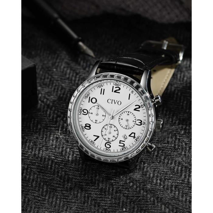 Montre Homme Sport Etanche Montres Chronographe Analogique Quartz ...