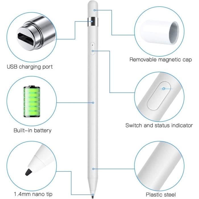 Stylo Touch Pour Ipad, Avec Sensible À L'Inclinaison & Rejet De La ...