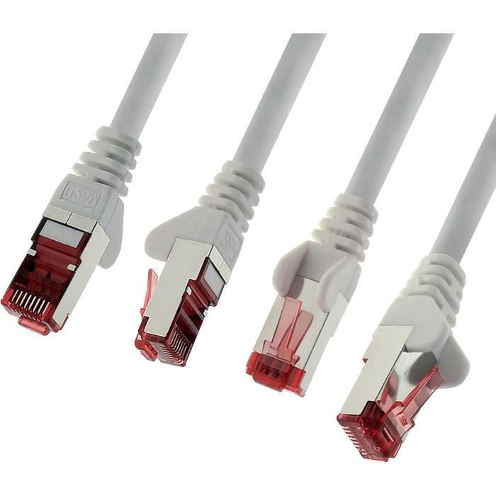 Câble réseau Cat.6 0,25m 10 couleurs Câble Ethernet Câble réseau Lankabel Cat6 Lan Sftp Pimf ...