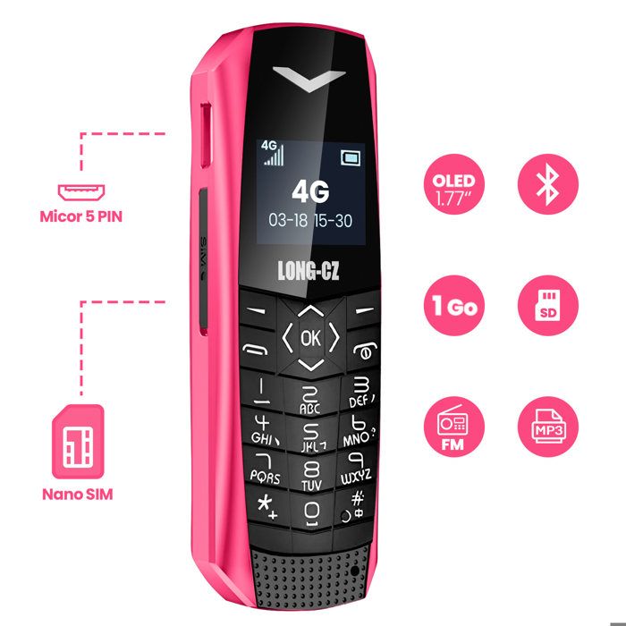 Mini Téléphone - AVIZAR - Ultra compact - 4G LTE - Autonomie 5 heures ...