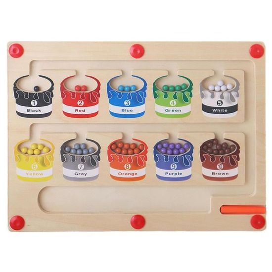 Jeu de société - Magnetic Game Maze - Magnetic Color and Number Maze ...