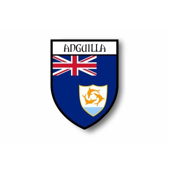 Autocollant sticker voiture moto blason ville drapeau anguilla ...
