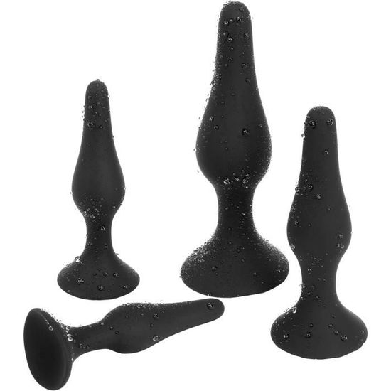 4X Plug Anal Avec Ventouse Forte, Désir Érotique Pour Elle Et Lui Avec Gode Silicone Lisse Set S ...