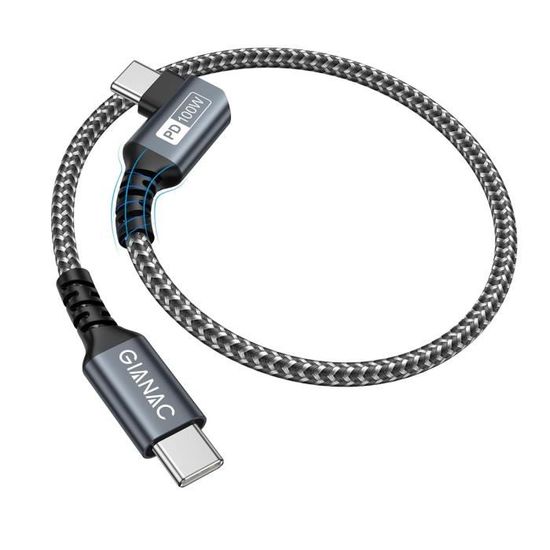 100W Câble Usb C Vers Usb C [0.3M] Cable Usb C Charge Rapide 5A Câble ...