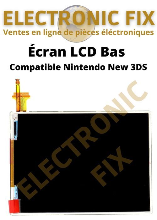 ELECTRONICFIX Écran Inférieur LCD Bas compatible avec Nintendo New 3DS ...