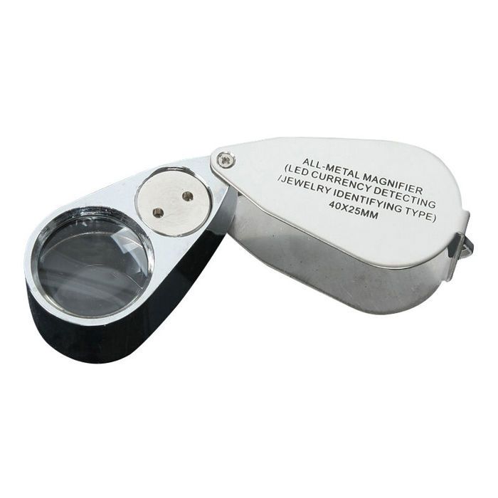 Loupe de bijoutier 40X loupe pliante en mtal avec lumire UV LED pour ...