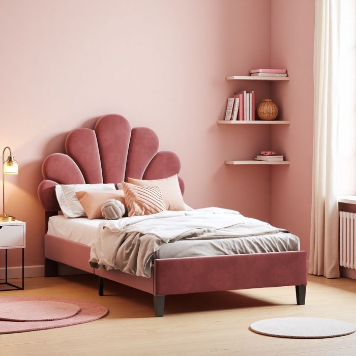 Lit Enfant 90x200,lit Simple,Avec tête de lit réglable,Tête de lit en ...