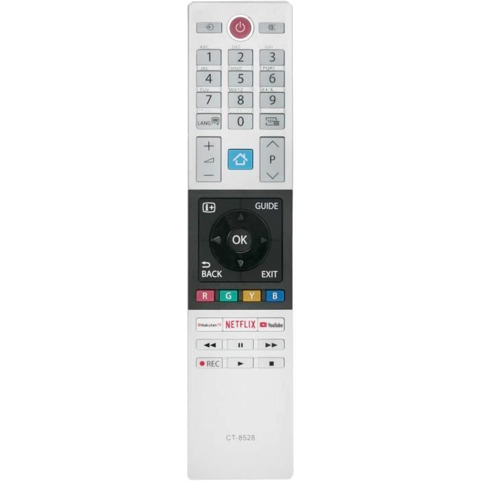 Télécommande de rechange CT-8528 pour TV Toshiba avec boutons Rakuten ...