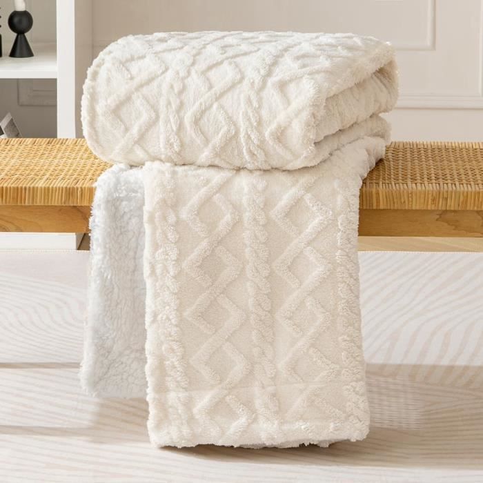 Couverture 150X200Cm Plaid Polaire Sherpa Pour Aider À Mieux Dormir ...