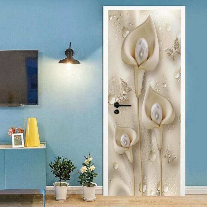 Stickers Paroi De Douche Fleurs De Papillon Abstrait 85X215Cm(33.46 ...