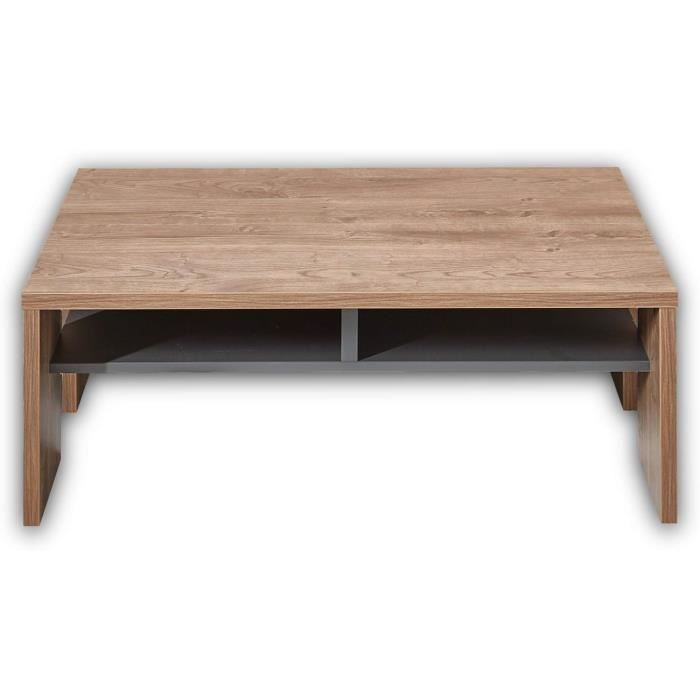 Table Basse Mediana Aspect Chêne Clair Cognac, Graphite Mat, Haute ...