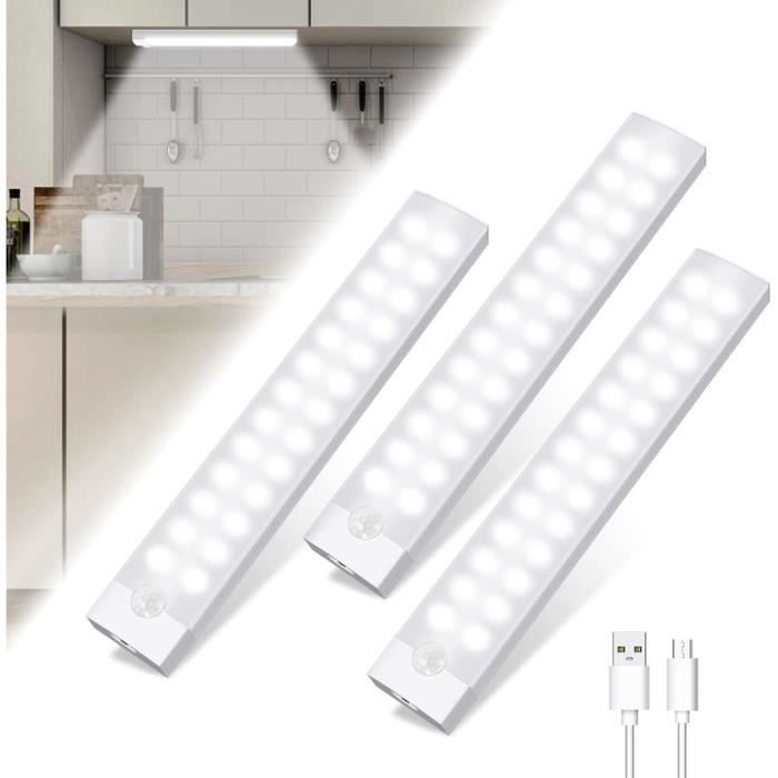Lampe Detecteur de Mouvement Interieur, Rechargeable par USB, Éclairage ...
