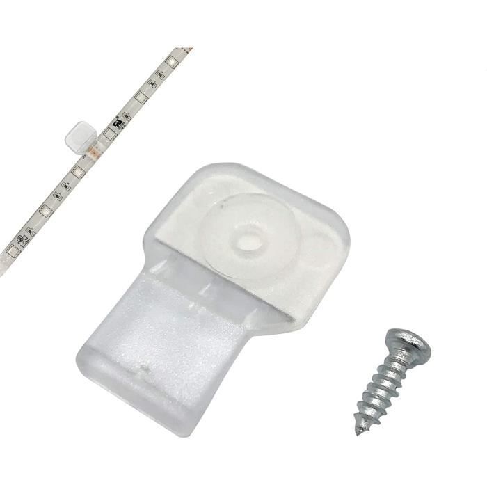 Lot de 20 clips de support de montage pour bande LED, clips de fixation ...