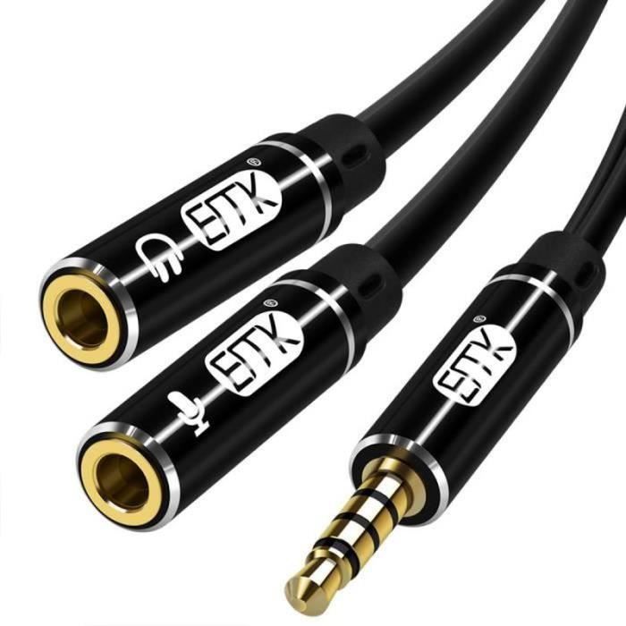 Ototon® Splitter Audio Jack Double Jack 35mm Mâle vers 2 Femelles ...