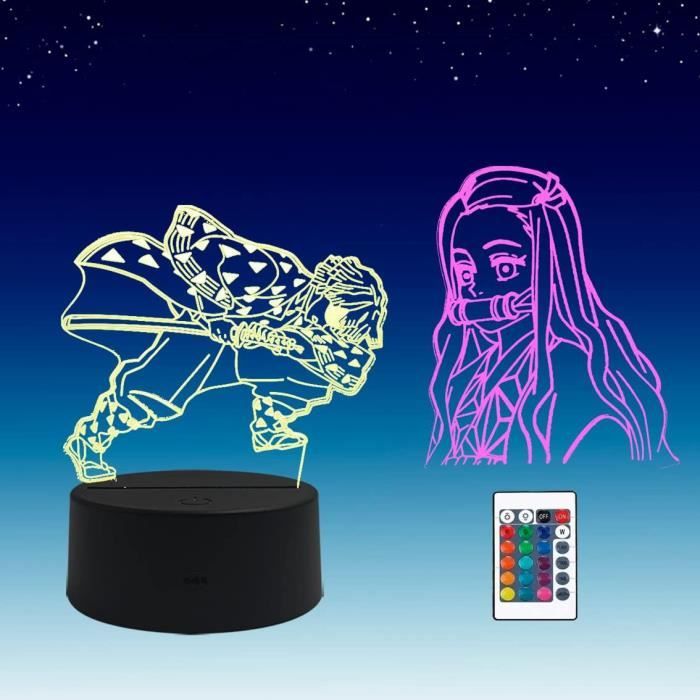 2 En 1,Demon Slayer, Kamado Nezuko,Agatsuma Zenitsu,Lampe Led Anime ...