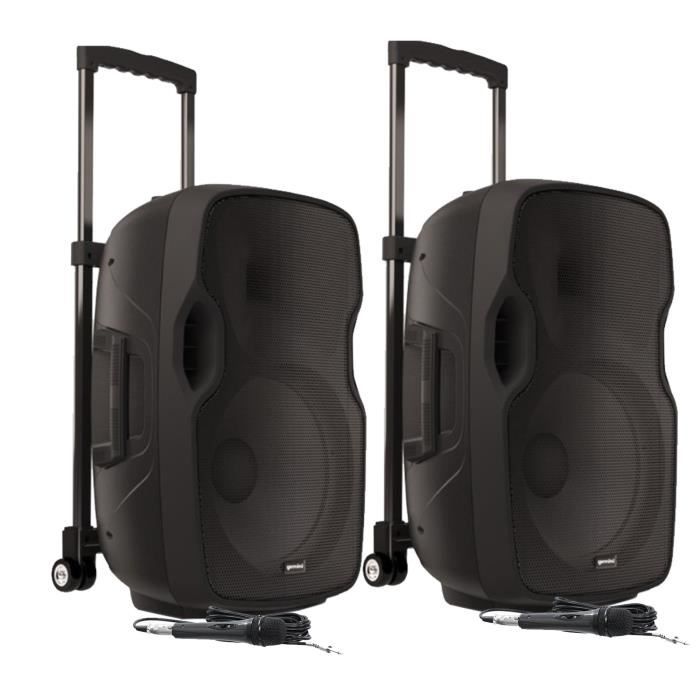 Système Enceintes Actives Gemini AS 10 TOGO 2x1000W - sur Batterie avec ...