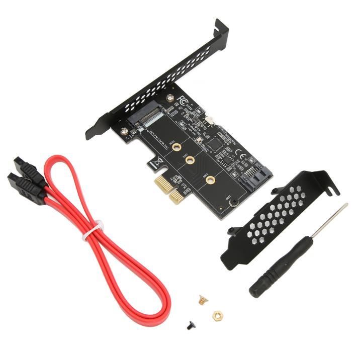 HURRISE carte adaptateur M.2 NGFF PCIe Carte d'extension PCIE vers SATA 6 Gbit/s PCIE vers SATA3 ...