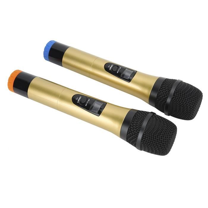 1 Turn 2 VHF Microphone Set Microphone sans fil Set, KTV Microphone ...
