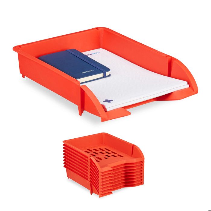 Relaxdays Compartiments rangement empilables, Set de 10, Papier DIN A4 ...