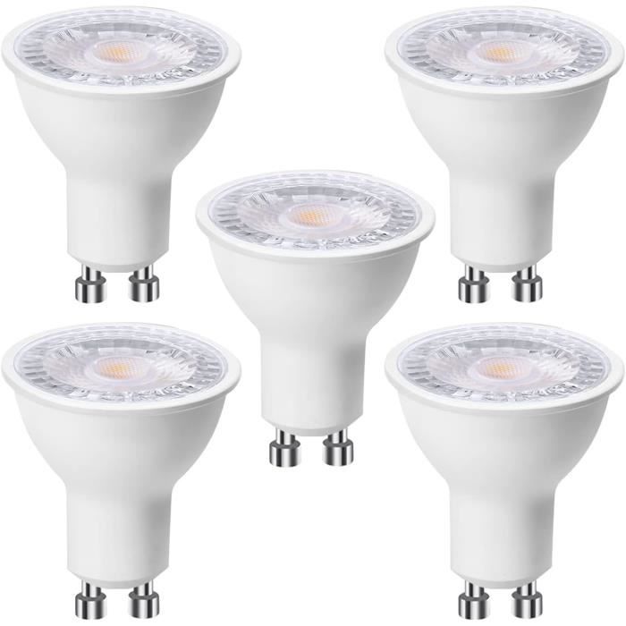 Lot De 5 Ampoules Led Gu10 6W (Équivalent À 60 W), Blanc Froid 6500K 500 Lumens, Ampoule Led ...