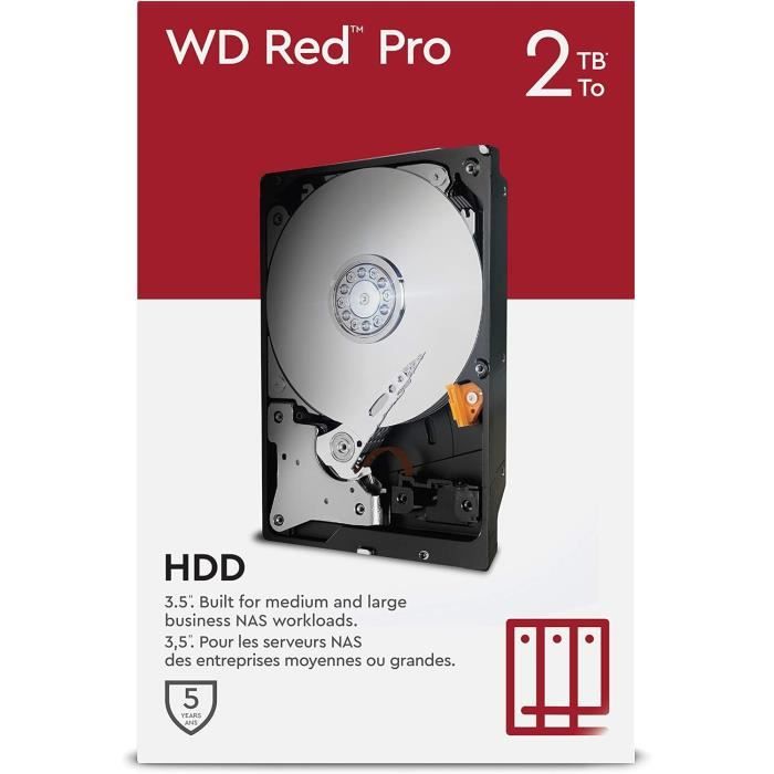 Wd Red Pro 2 To Disque Dur Interne 3.5" Dédié Nas,7200 Rpm Class,Sata 6 ...