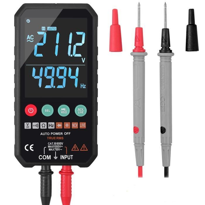 Multimètre 6000 Points Ture-RMS Ampèremètre LCD Testeur de Capacité de ...