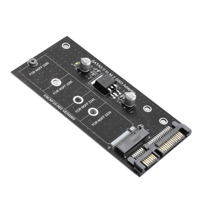 Carte adaptateur M.2 NGFF vers SATA, M.2 NGFF SSD vers SATA 22Pin disque dur adaptateur de ...