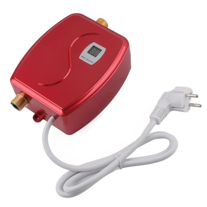 Chauffe-eau électrique - VVIKIZY - Mini chauffe-eau instantané - 3800W - Rouge - Mural ...