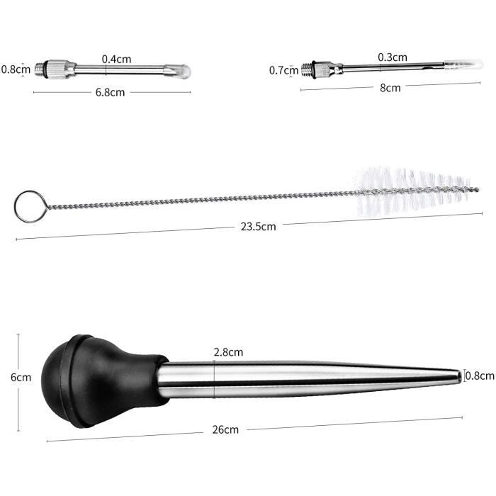 WANDEFOLPoires à Sauce en Acier Inoxydable 304 et Caoutchouc, Poire à ...